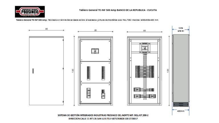 Ficha Técnica Tablero Eléctrico TE-INF | PDF