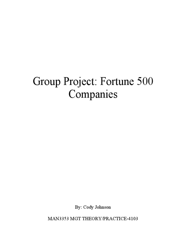 Fortune 500 Project | PDF | Business Ethics | Johnson & Johnson