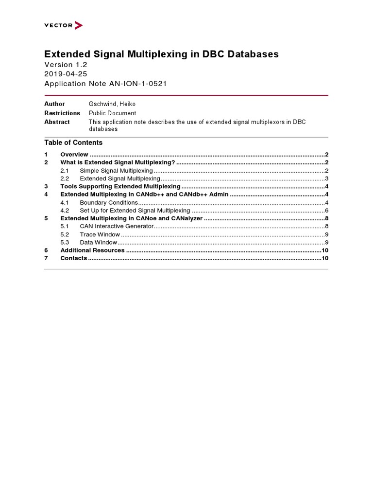 AN-ION-1-0521 Extended Signal Multiplexing PDF | PDF | Multiplexing | Databases