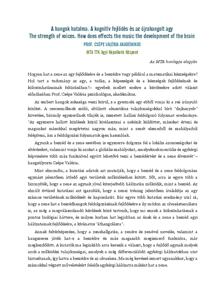 Csepe Valeria - Ujrahangolt Agy PDF | PDF