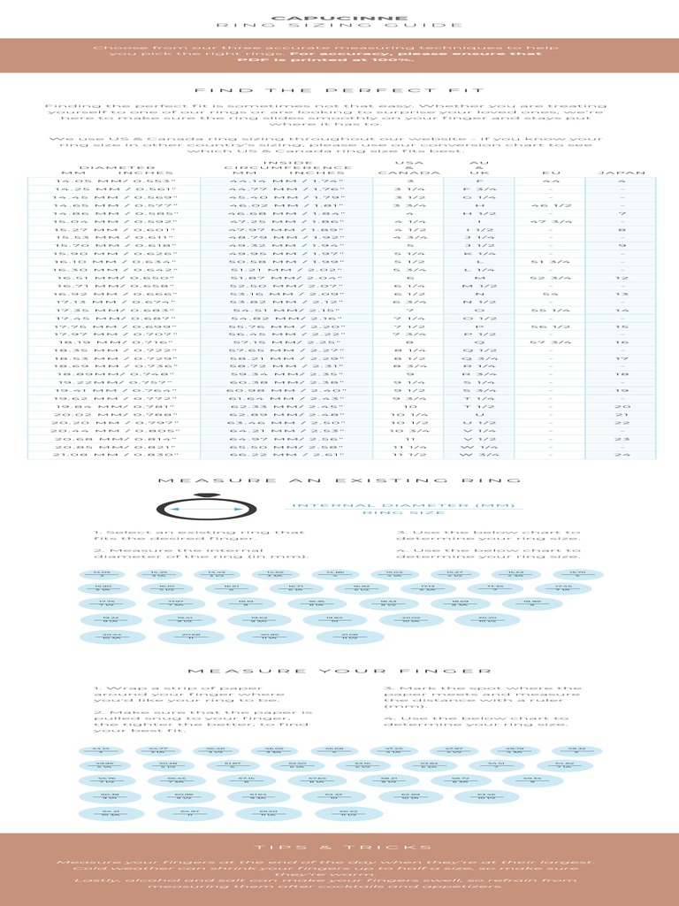 Ring Size Measurement Guide | PDF
