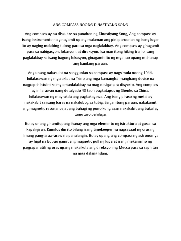 Ang Compass Noong Dinastiyang Song | PDF