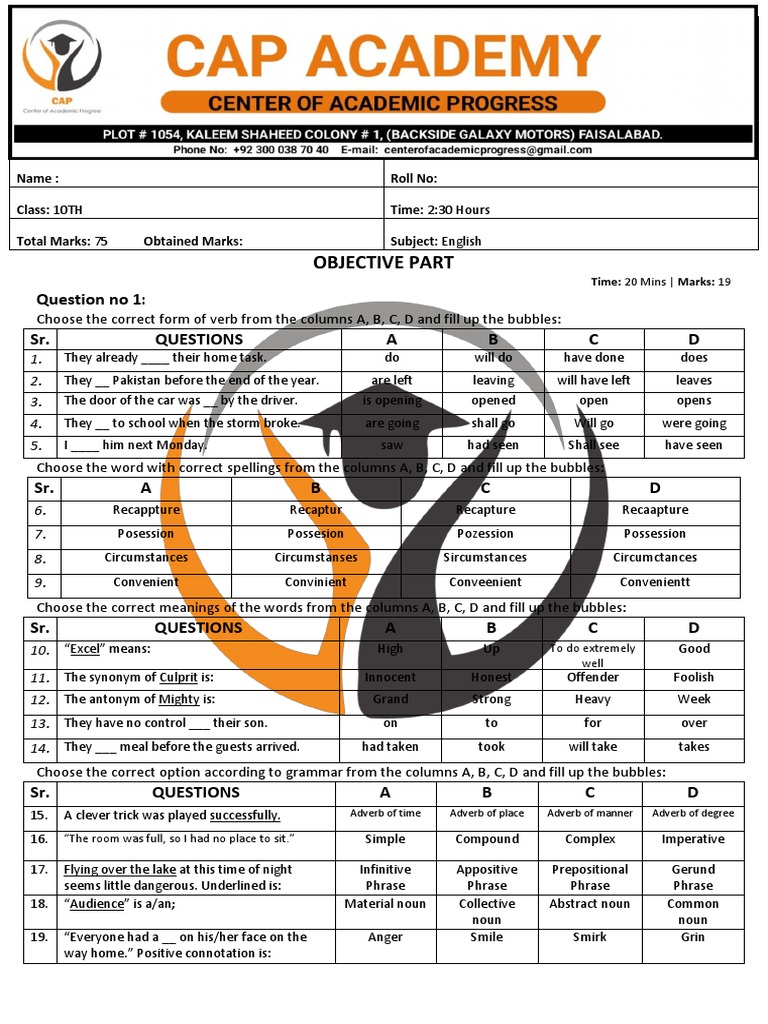 English 10th Full Book Paper PDF | PDF | Adverb | Linguistic Morphology