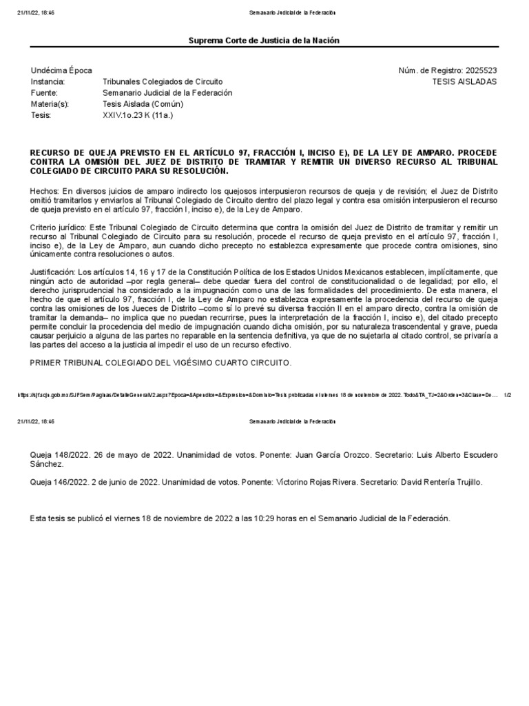 Recurso de Queja Previsto en El Artículo 97 | PDF | Principios éticos ...