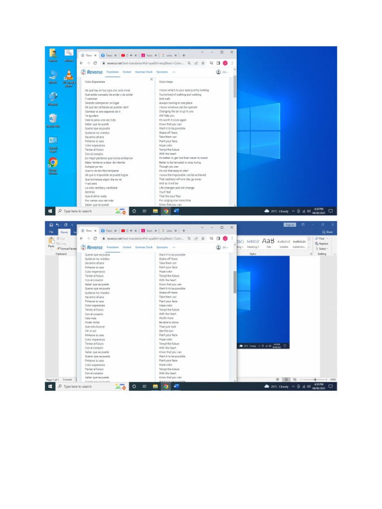 Color Esperanza Diego Torres Letra | PDF