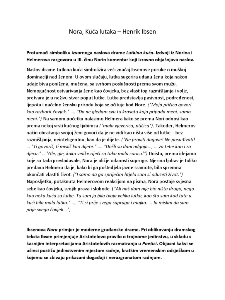 Nora, Ibsen | PDF