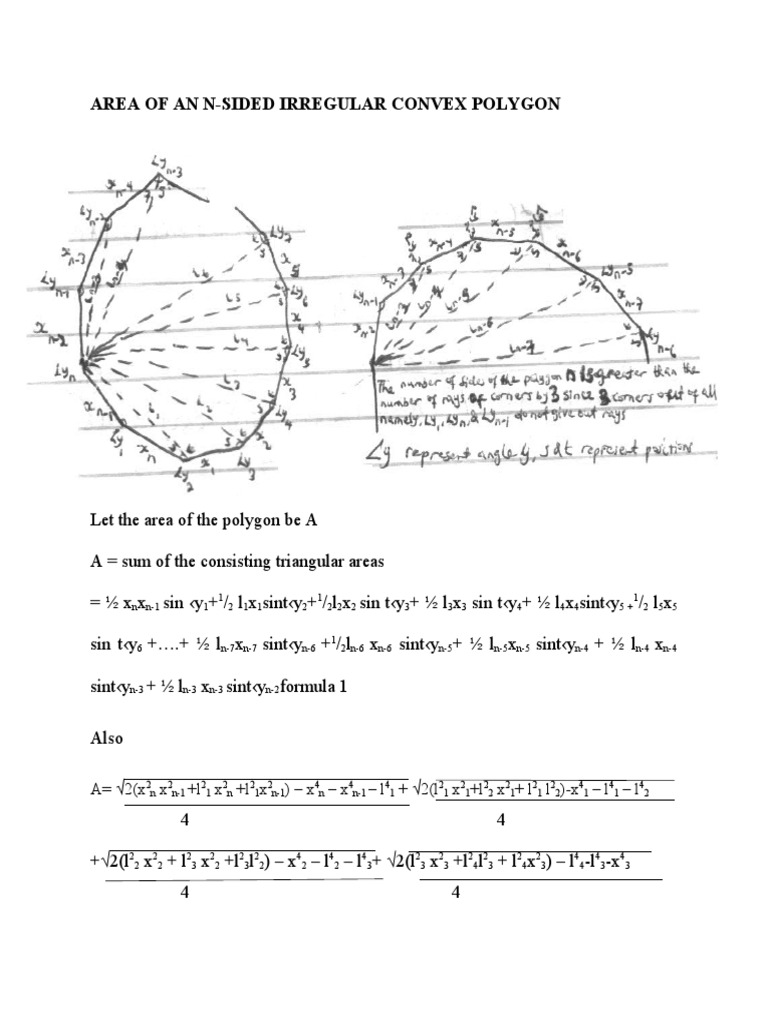 Calculating the Area of an Irregular N-Sided Convex Polygon Using Triangular Decomposition | PDF ...