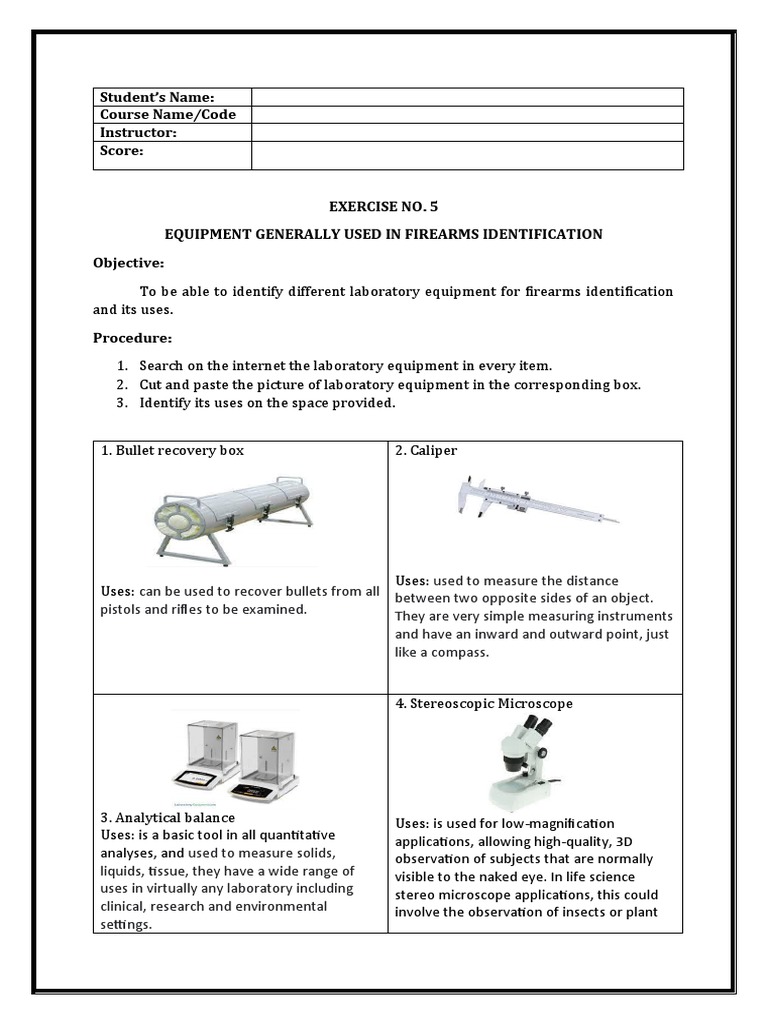 CRI414L LABORATORY 5.docx Lab5 | PDF | Bullet | Cartridge (Firearms)