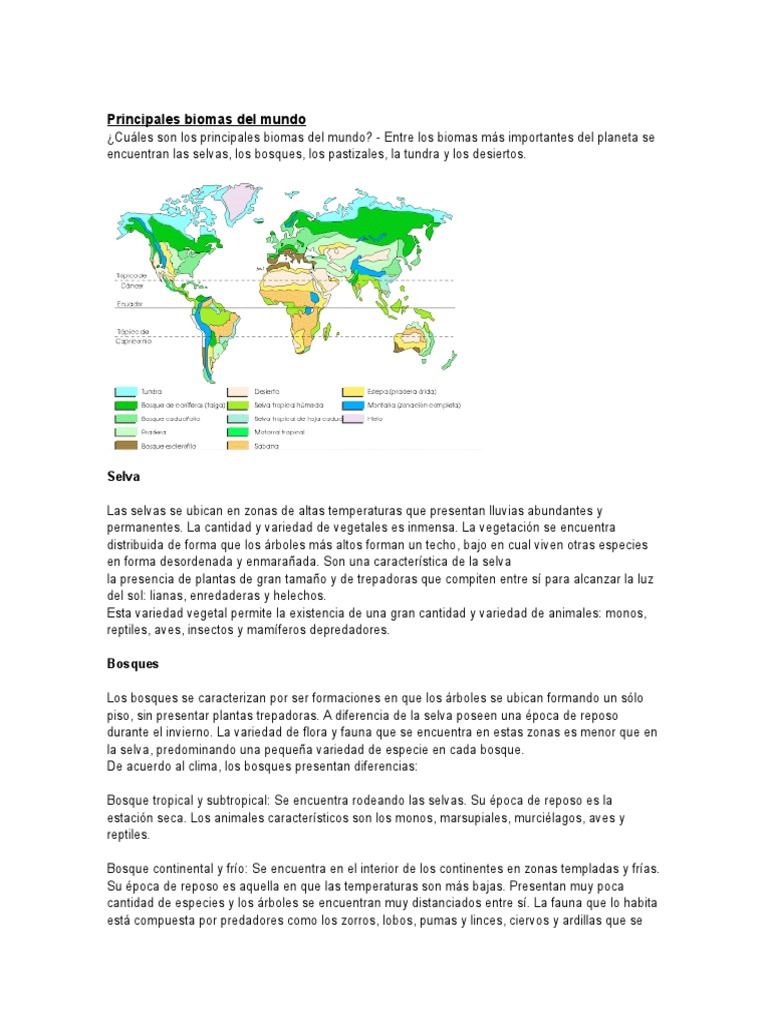 Principales Biomas Del Mundo | PDF | Contaminación | La contaminación ...