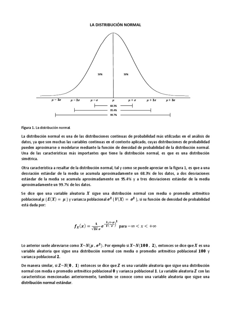 La Distribución Normal PDF | PDF | Distribución normal | Desviación ...