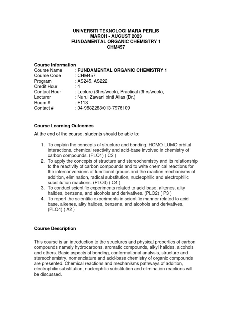 Universiti Teknologi Mara Perlis March - August 2023 Fundamental ...