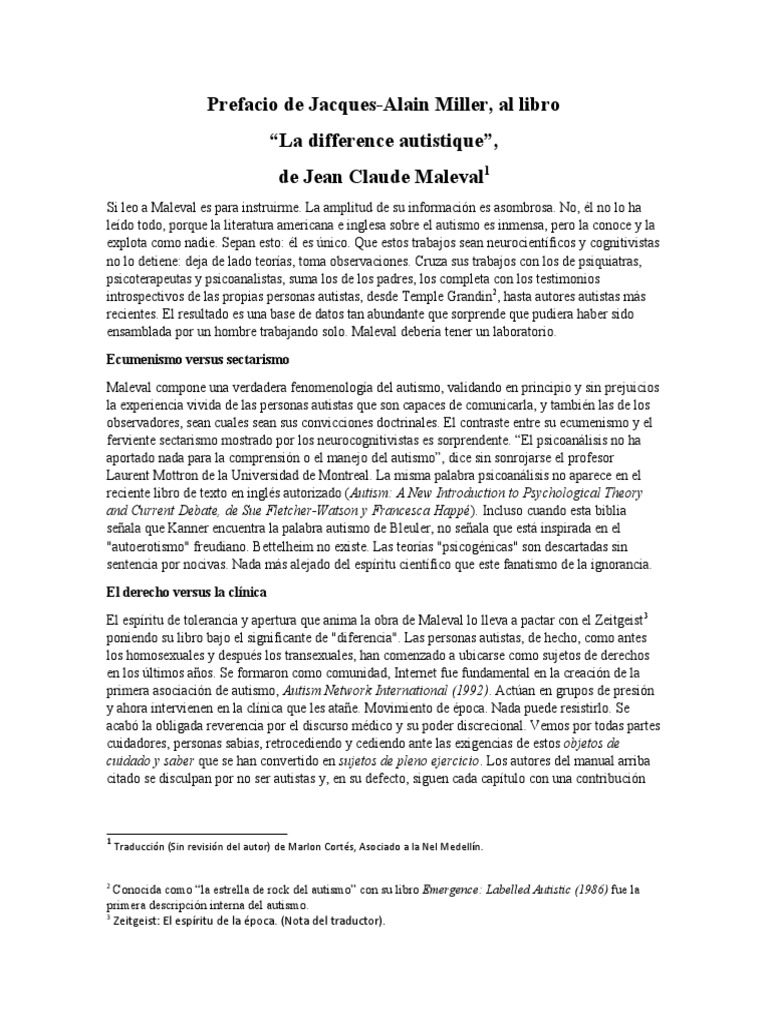 prefacio miller traducción | PDF | Espectro autista | Síndrome de Asperger
