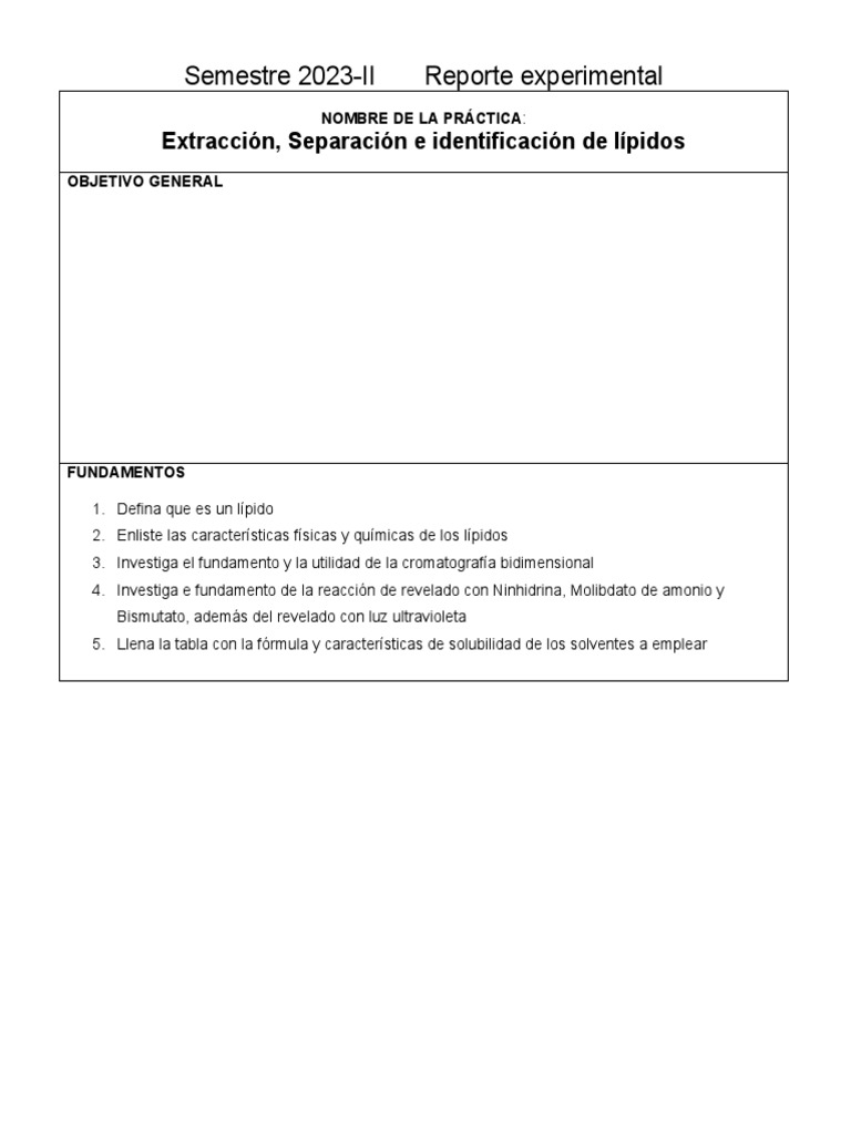 Practica 8 Lipidos Q Pdf Solubilidad Lípido