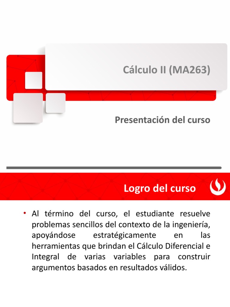 MA263 2021-01 Presentación Del Curso | PDF | Integral | Evaluación