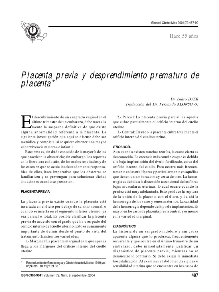 Placenta Previa Sep2004 PDF | PDF | Parto | Placenta