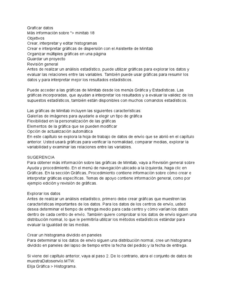 Gráfica en Minitab | PDF | Estadísticas | Histograma