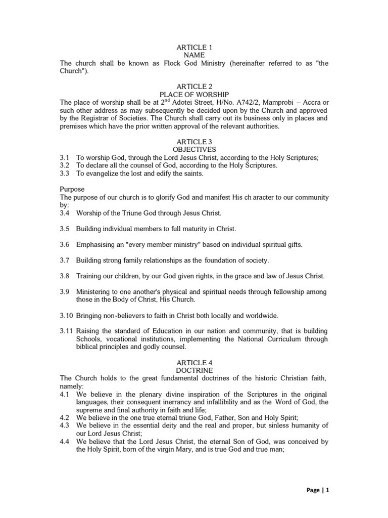 Church Constitution | Download Free PDF | Christian Organizations ...