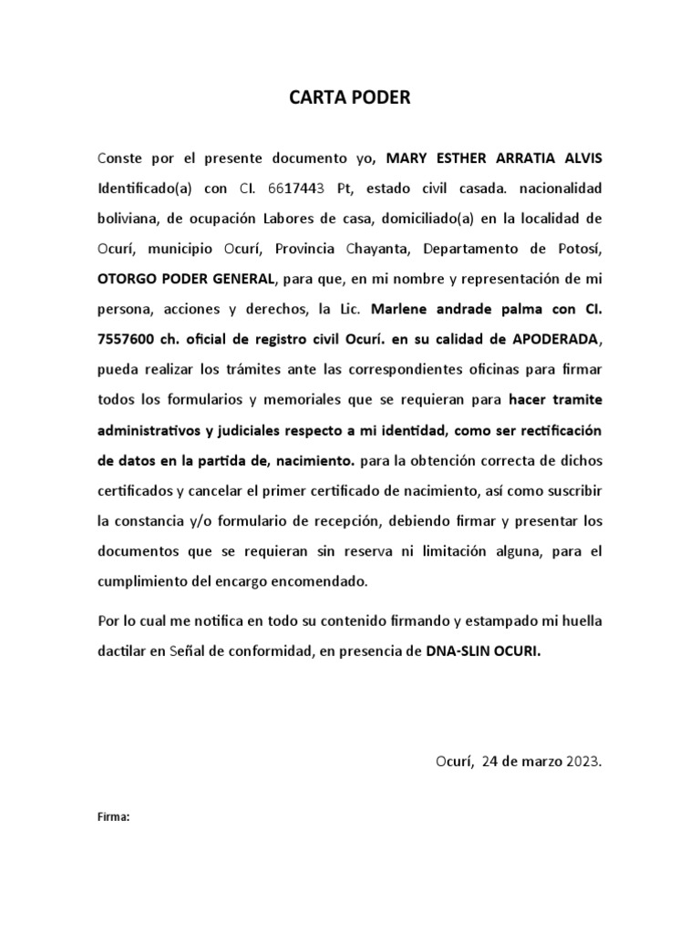 Carta Poder | PDF