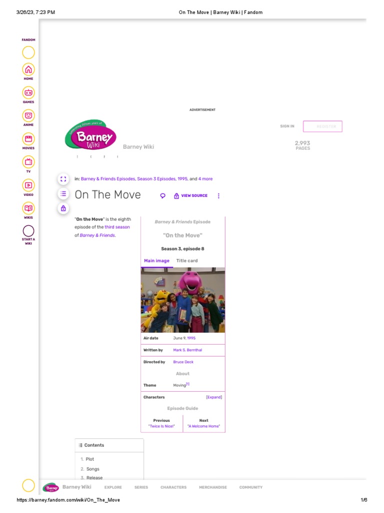 On The Move - Barney Wiki - Fandom | PDF | Fandom
