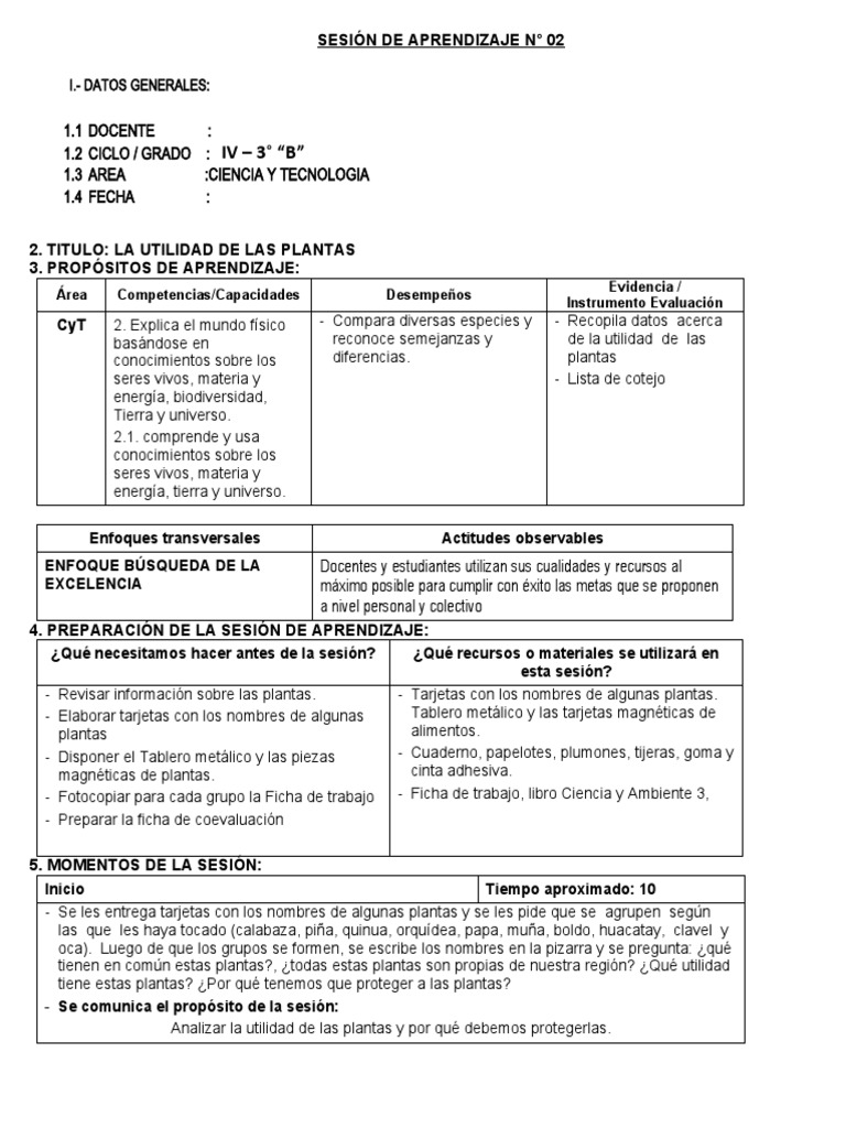 Ciencia-Utilidad de Las Plantas | PDF | Hipótesis | Aprendizaje