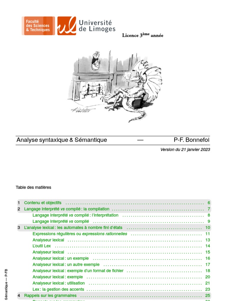 Cours Analyse Syntaxique Semantique | PDF | Compilateur | Programmation