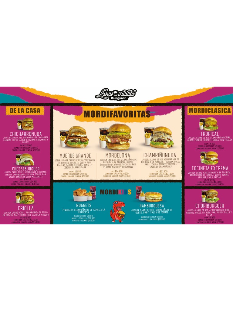 Menú La Mordidita PDF | PDF