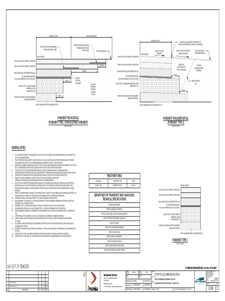 c200-Roadworks Notes and Details-c210 | PDF | Road Surface | Asphalt