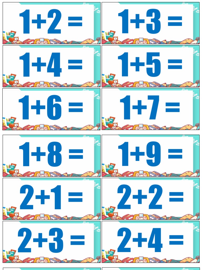 Flash Card - Addition Level 1 | PDF