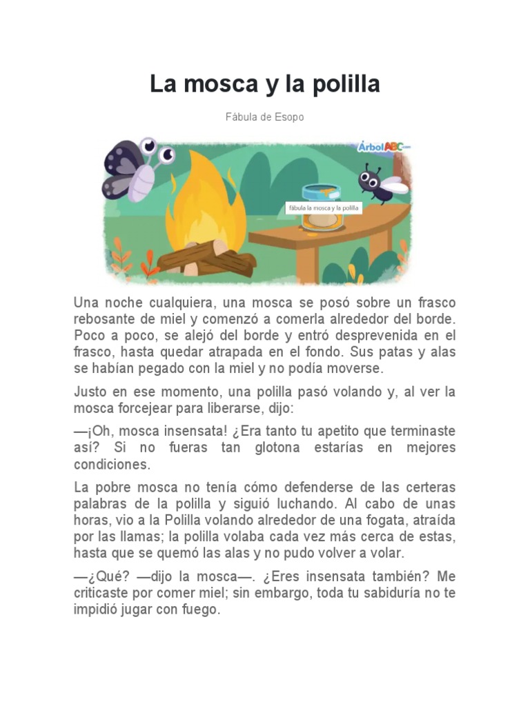 Fabula La Mosca y La Polilla | PDF