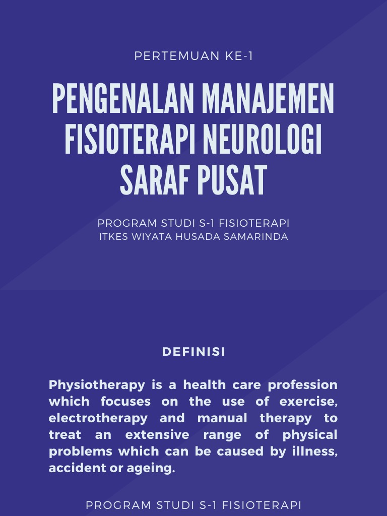 Pengenalan Manajemen Fisioterapi Neurologi Saraf Pusat PDF | PDF ...