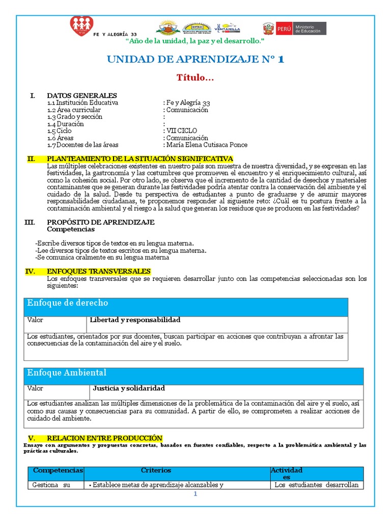 Modelo de Unidad de Aprendizaje | PDF | Ensayos | Aprendizaje