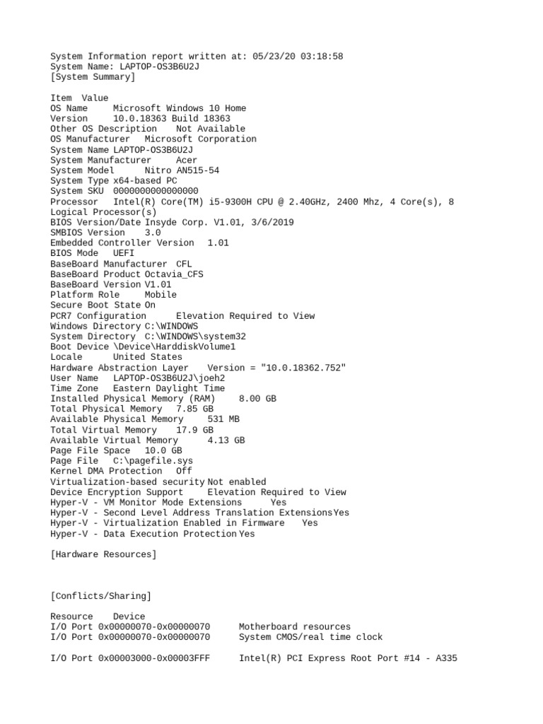 My System Information | PDF | Ip Address | Device Driver
