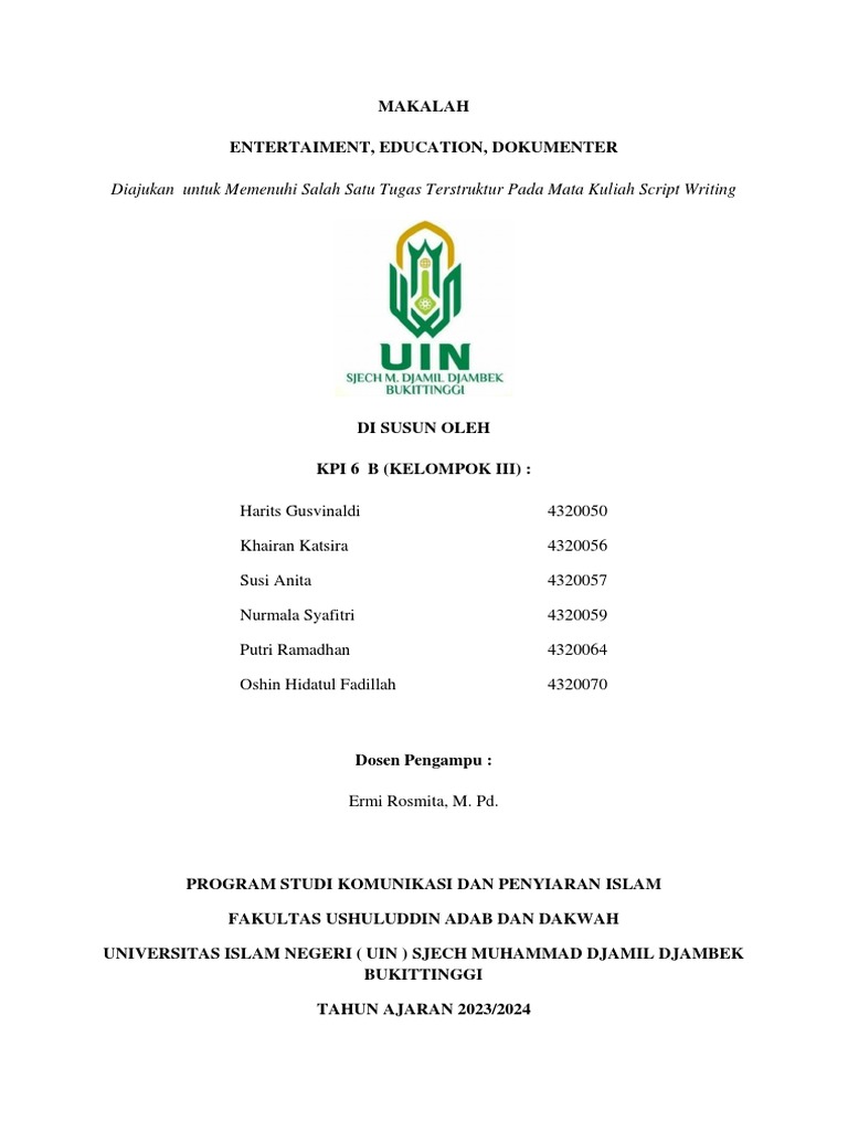 Makalah Script Writing Kel 3 | PDF