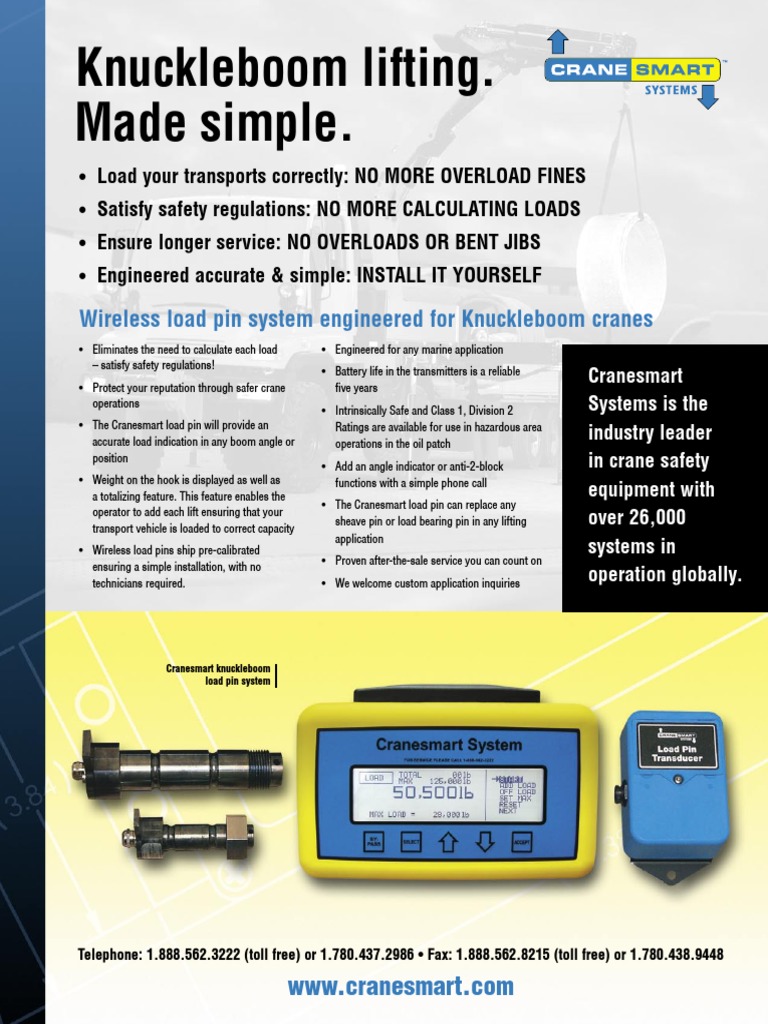 Cranesmart Loadpin Brochure & Article | PDF | Crane (Machine) | Safety