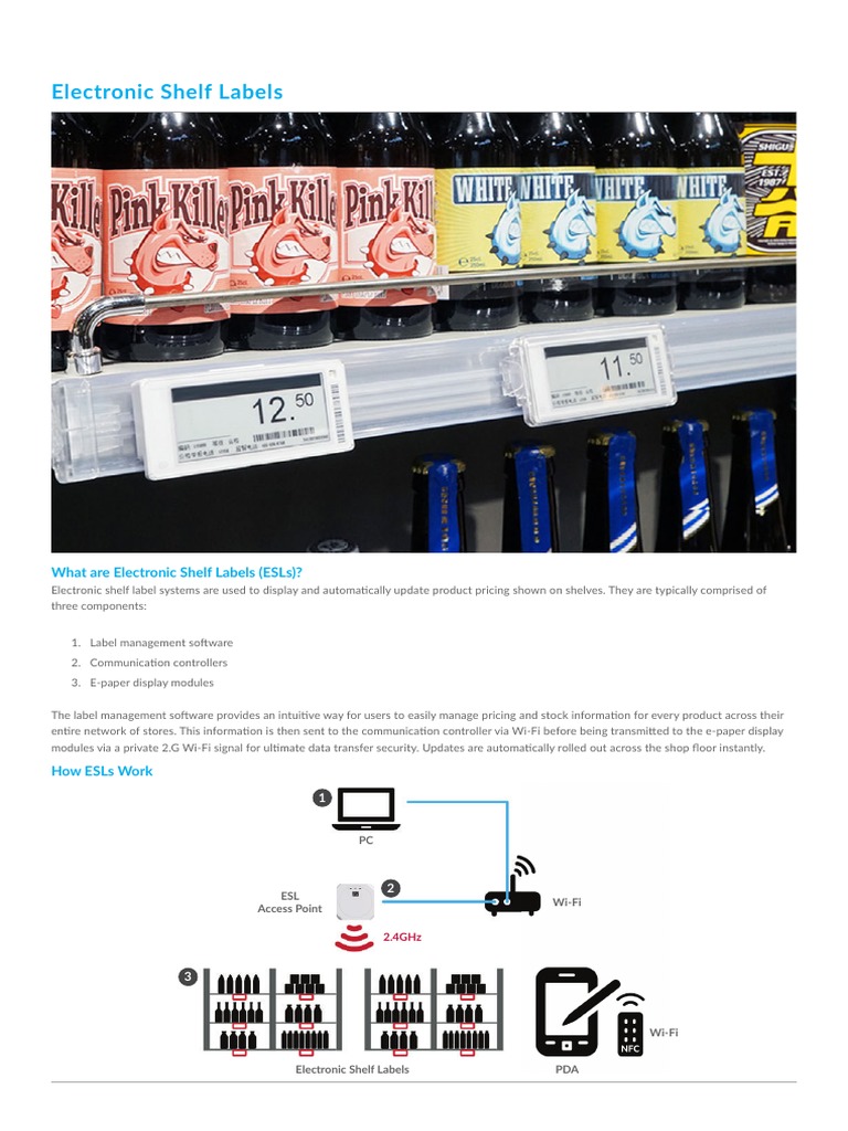 Electronic Shelf Label Brochure | PDF | Computing | Information And ...