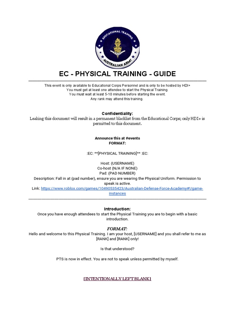 Ec - Physical Training - Guide | PDF | Military | Military Science