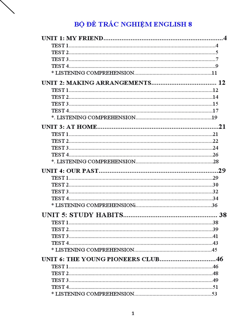Trắc nghiệm TA8 sách cũ - edited (Repaired) | PDF | Deafness | Phrase