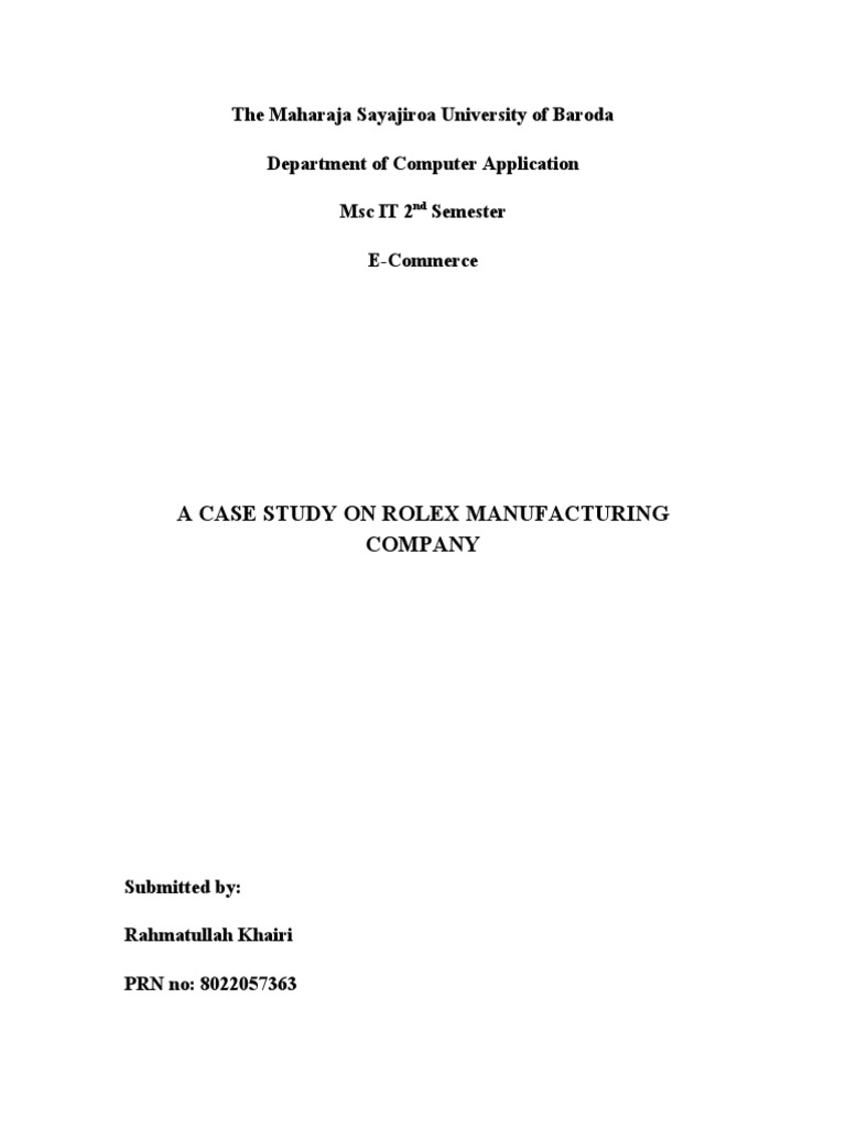 A Case Study on the Strategies and Success of Luxury Watch Titan Rolex | PDF | Brand | E Commerce