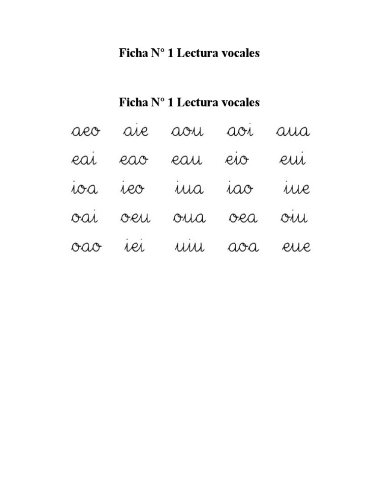 Introducción a la lectura vocal: identificación y pronunciación de las ...