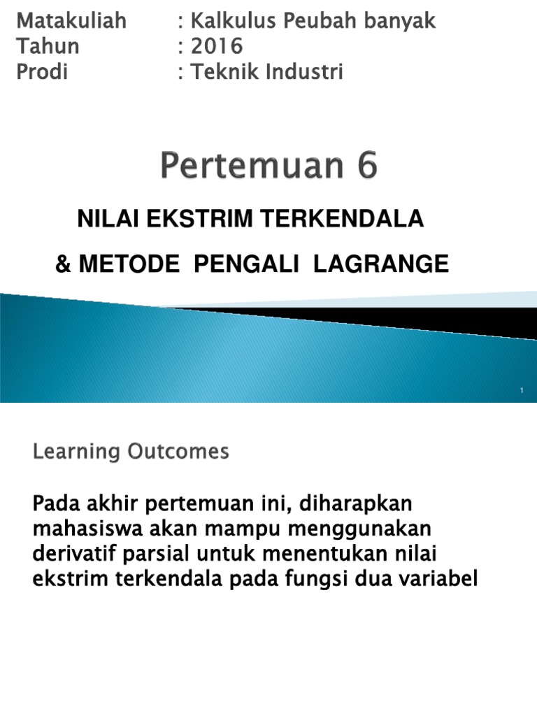 06 - Pengali Lagrange | PDF