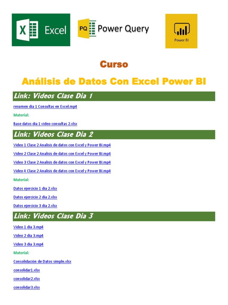 Introducción a Power Query y su aplicación en el análisis de datos con Excel y Power BI | PDF