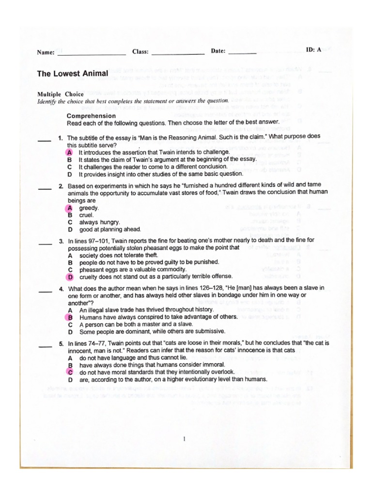 The Lowest Animal | PDF