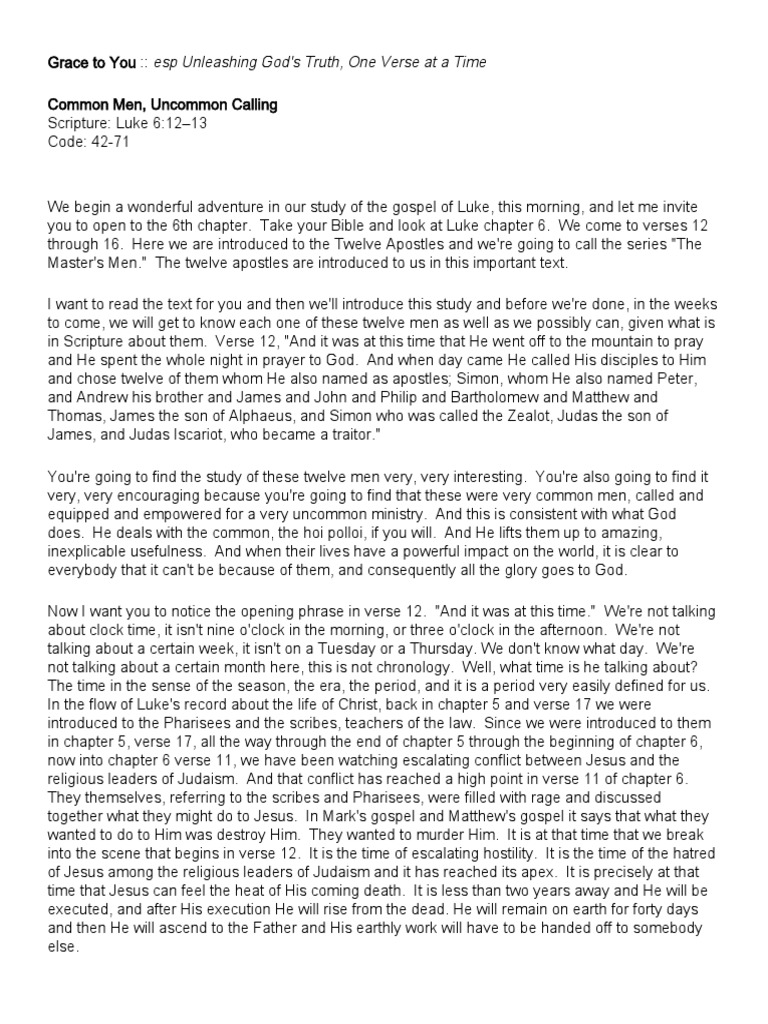 Common Men, Uncommon Calling Feb 15 2023 PDF | PDF | Jesus | Ministry ...
