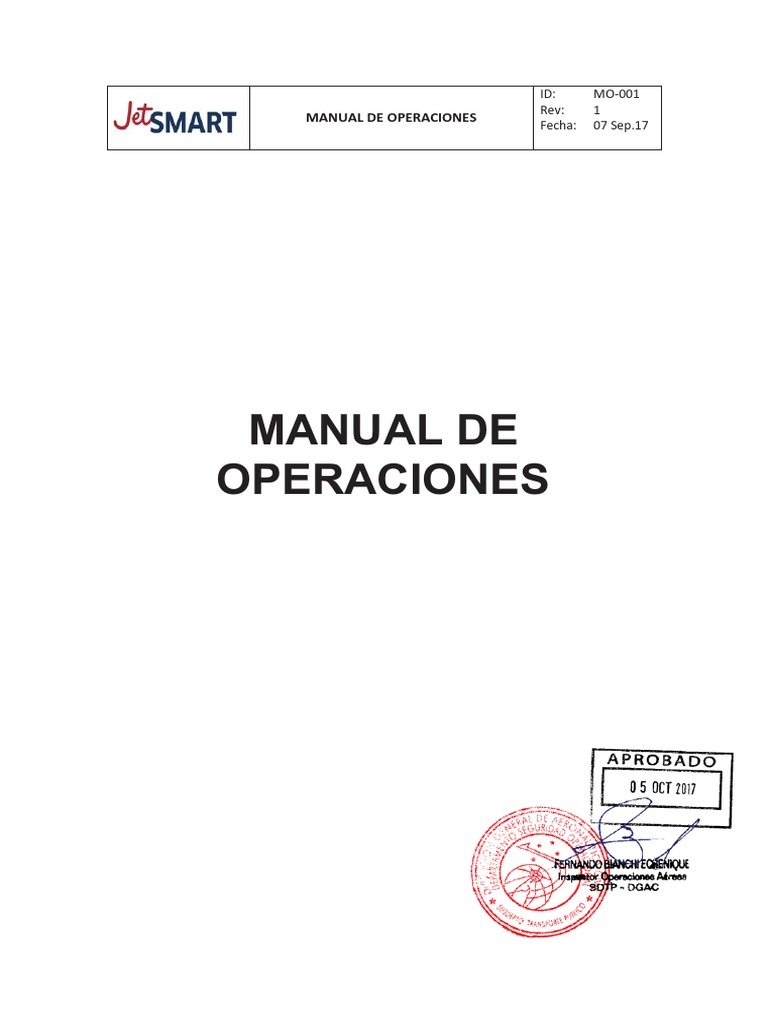 MANUAL DE OPERACIONES (Rev 02) PDF | PDF | Aeronave | Transporte