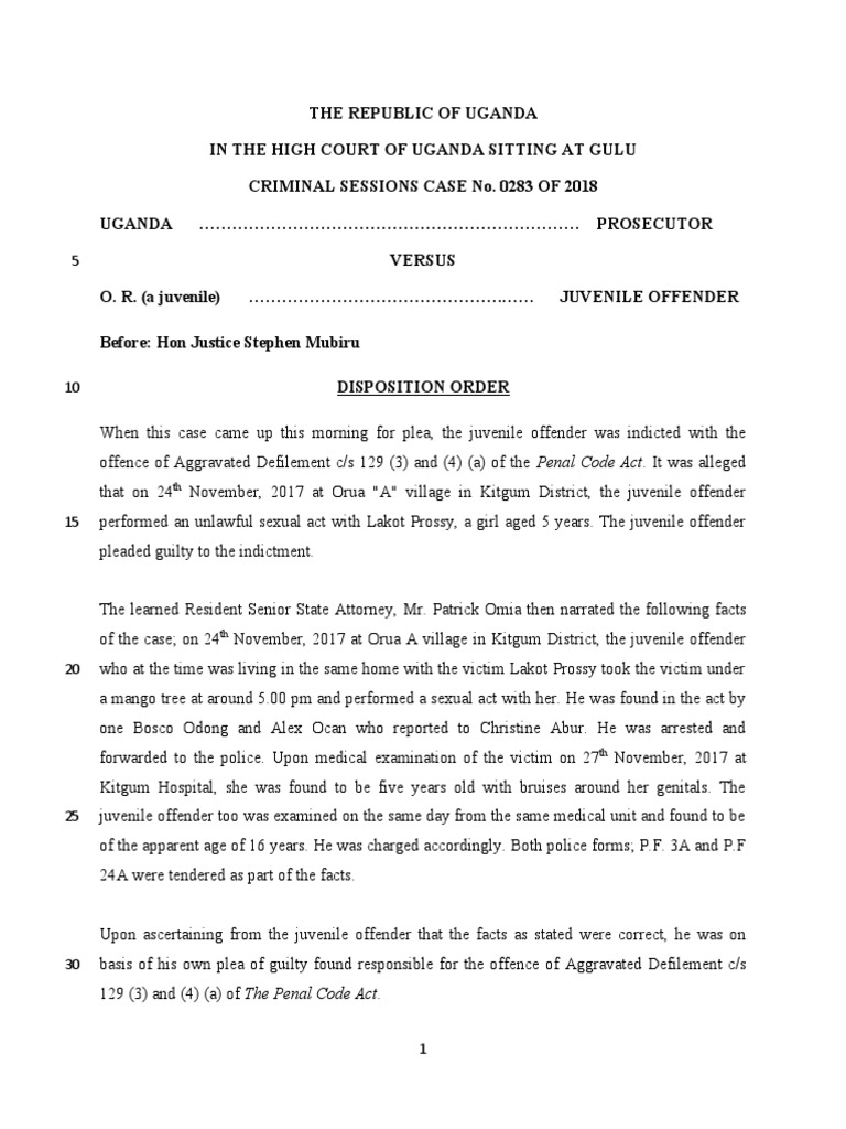 hc-criminal-division-uganda-2018-156 | PDF | Remand (Detention) | Crimes