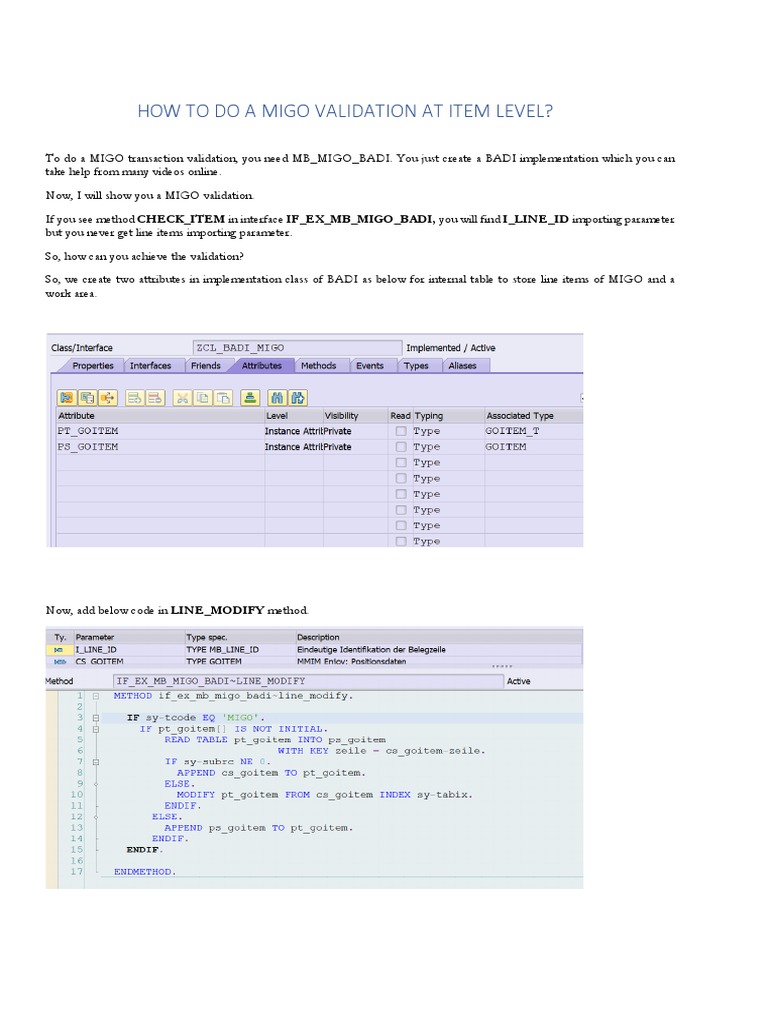 MIGO Item Validation PDF | PDF | Computers