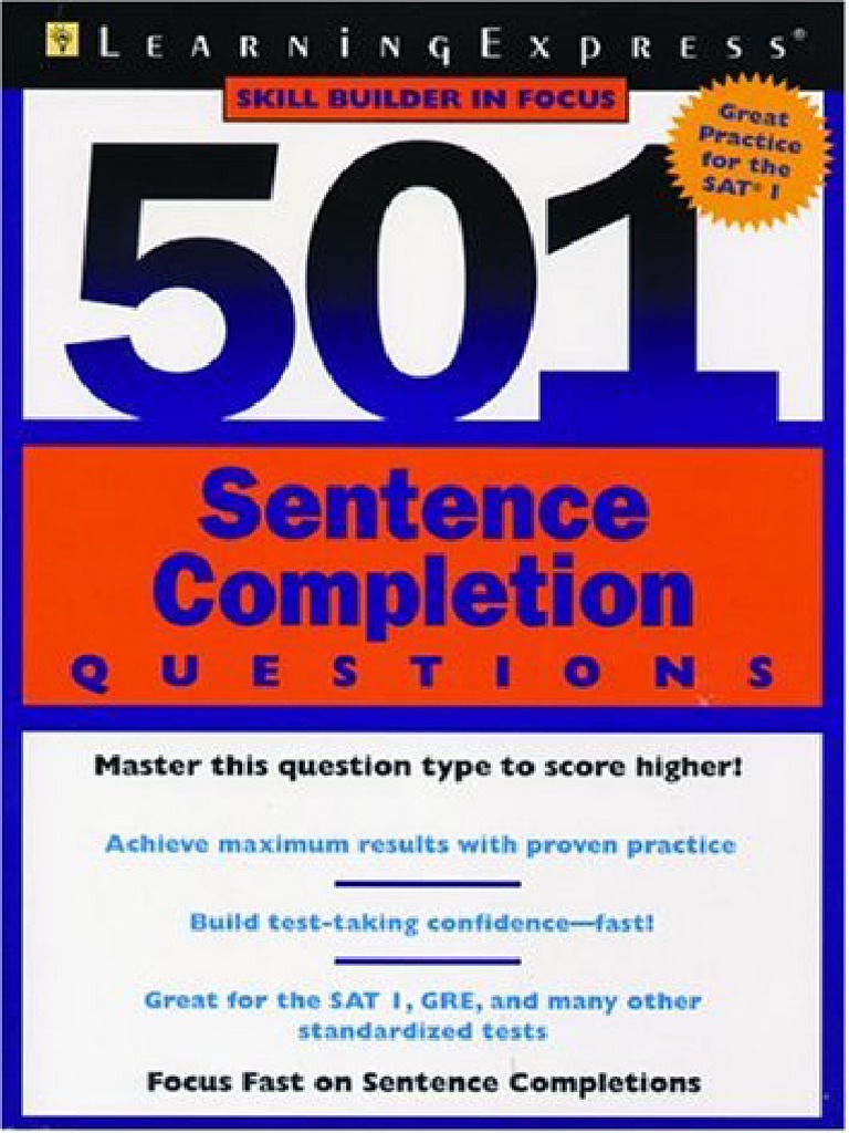 501 Sentence Completion Questions | PDF | Behavior Modification | Cognition