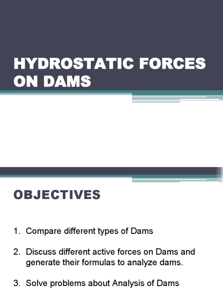 Hydrostatic Forces On Dams Pdf Dam Structural Analysis