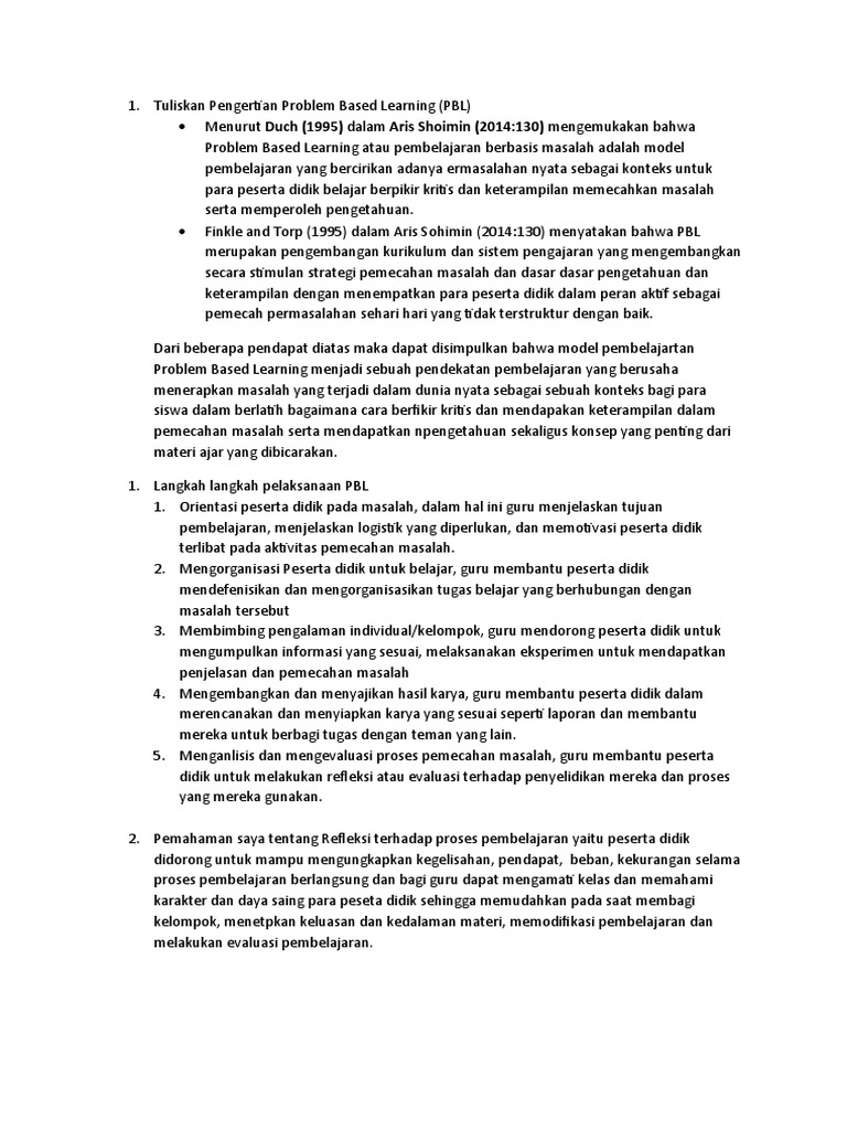 Problem Based Learning (PBL) | PDF