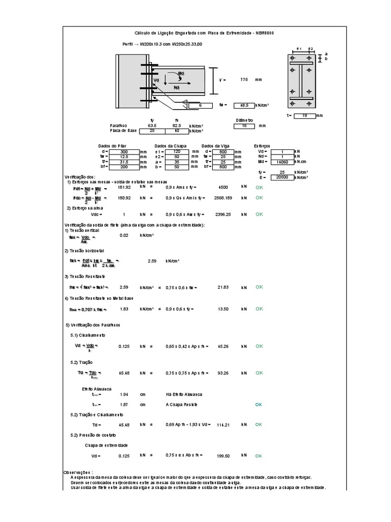 Ligacao Rotulada Com Cantoneira | PDF | Engenharia Civil | Mecânica dos ...